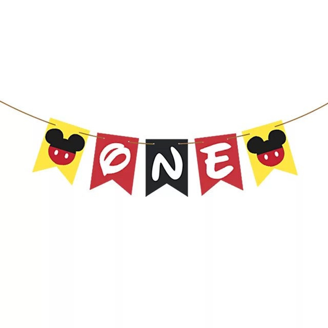 Mickey Mouse Theme One Garland Banner for First Birthday - Etsy