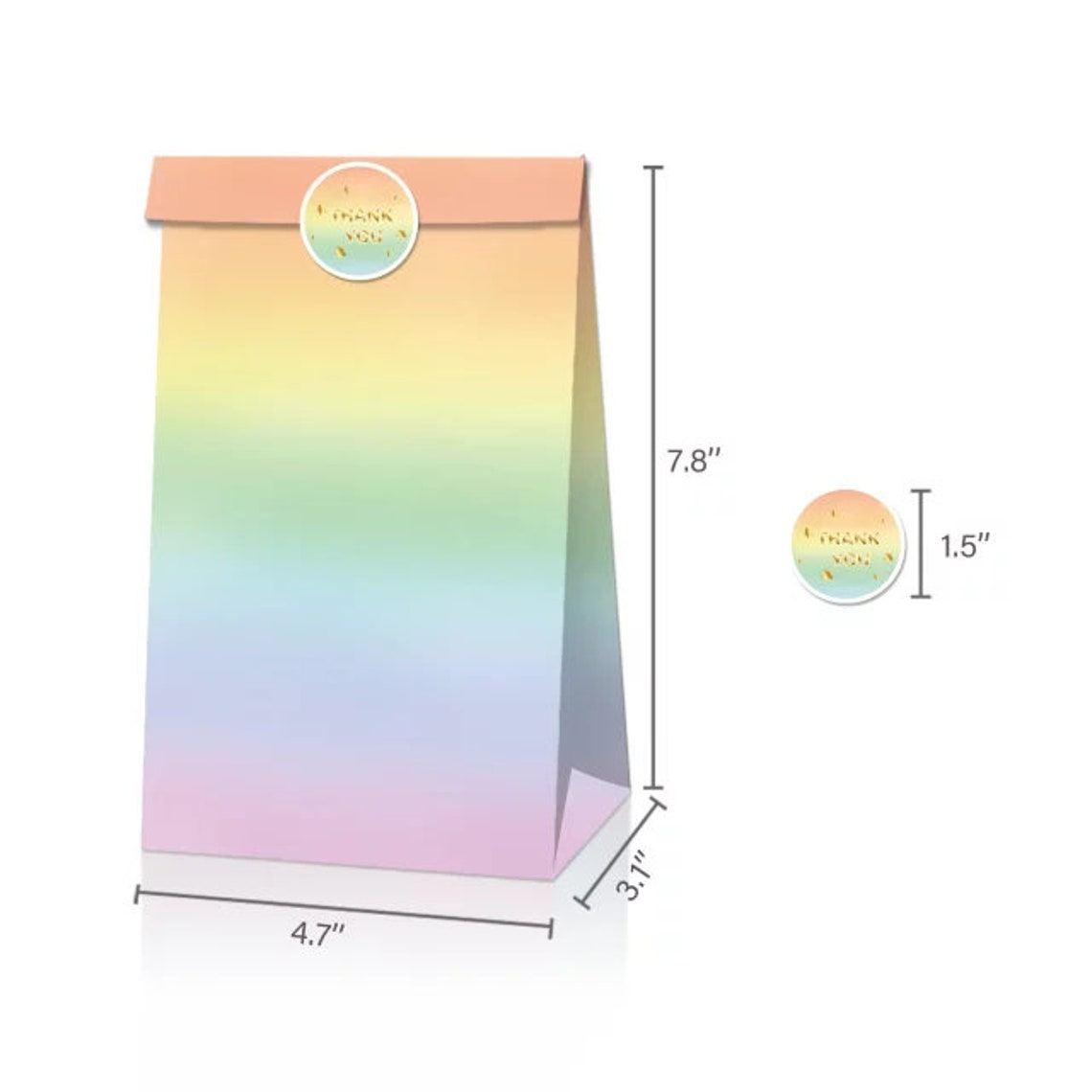 Rainbow Pastel Party Favors Bagsrainbow Birthday Bags Treat | Etsy