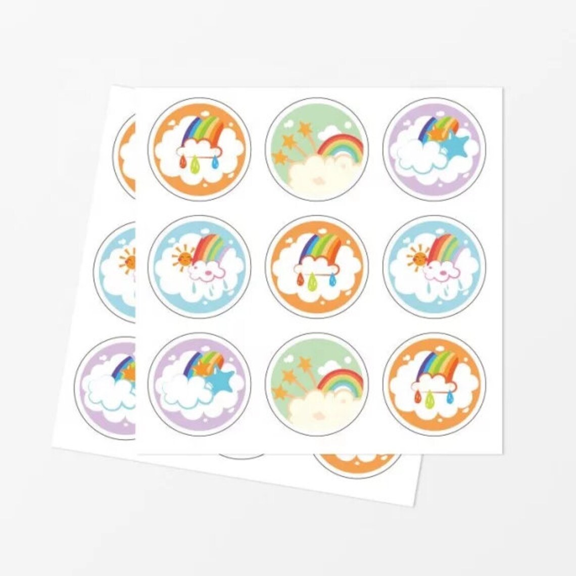 Rainbow Theme Party Treats Bags Cloud Printed Favor Bags | Etsy