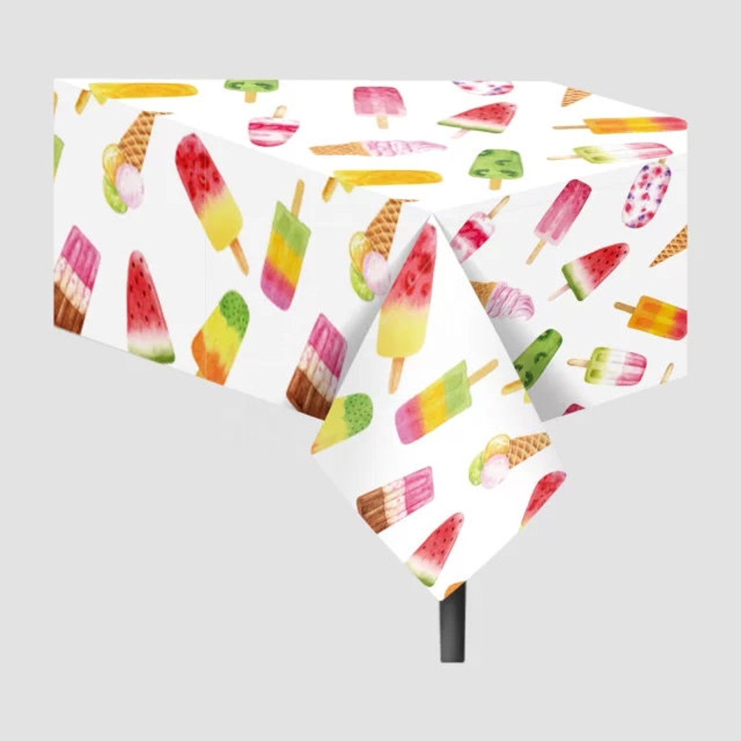Ice Cream Theme Disposable Tablecloth, Ice Cream Table Decor, Ice Cream ...