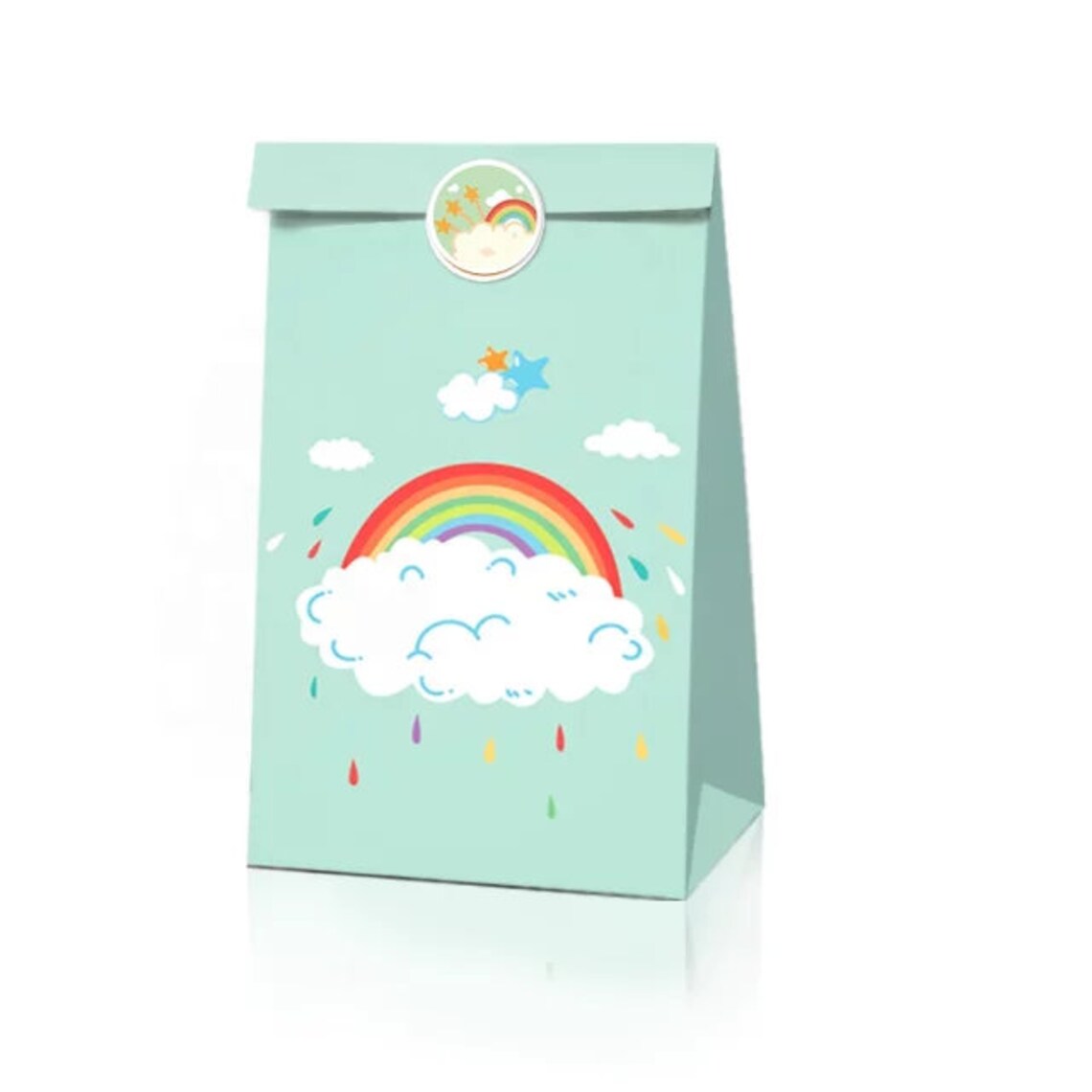 Rainbow Theme Party Treats Bags Cloud Printed Favor Bags | Etsy
