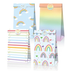 Rainbow Pastel Party Favors Bags,rainbow Birthday Bags, Treat Bags ...
