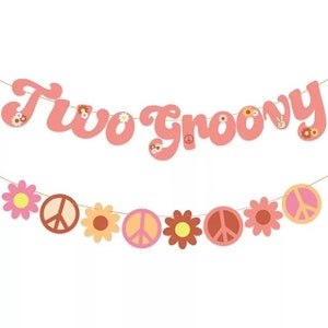 Two Groovy Party Garland Banner Photo Booth Backdrop Garland - Etsy