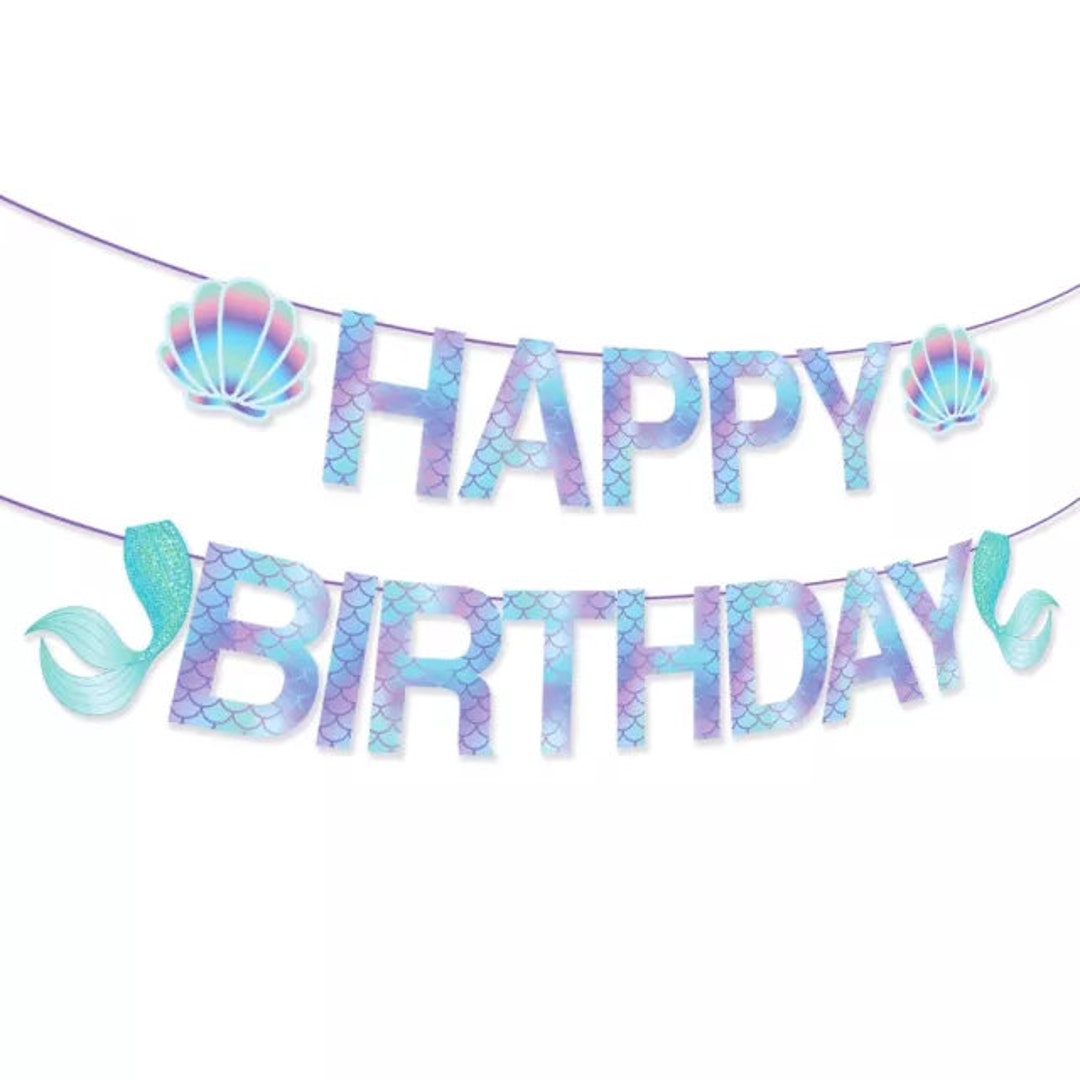 Mermaid Birthday Banner,mermaid Birthday Decorations, Mermaid Party ...