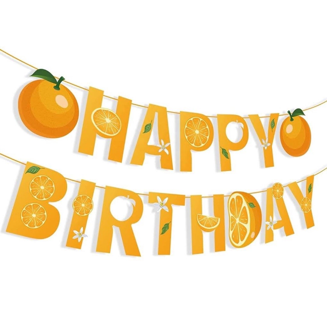 Orange Citrus Happy Birthday Banner: Summer Fruit Party Decor - Etsy