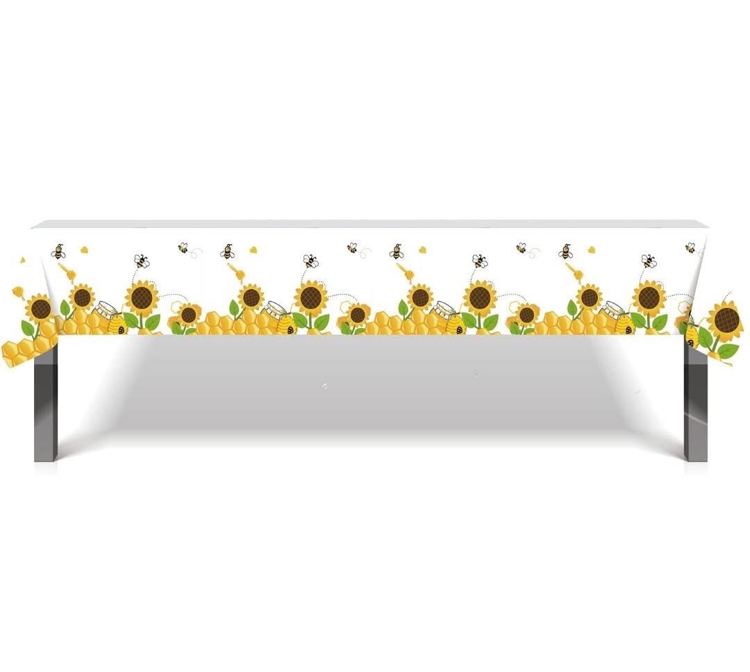Bumble Bee Party Disposable Tablecloth, Bee Baby Shower Table Decor ...