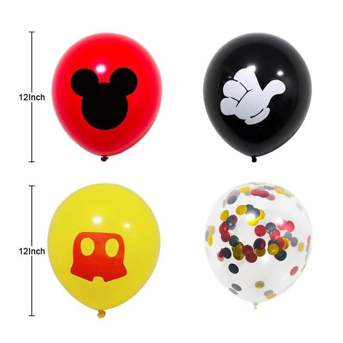 12 Pcs Mickey Mouse Balloonsmickey Birthday Party Decoration - Etsy