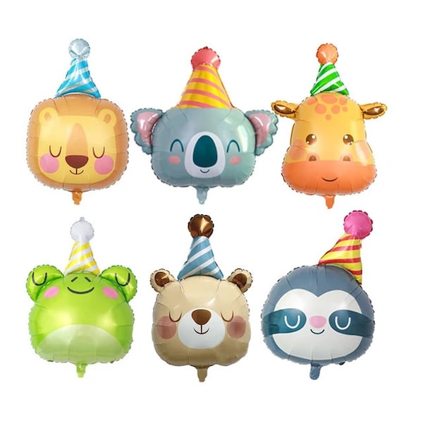 Party Animals Clipart Bundle, Watercolor Safari Jungle Zoo Animals With ...