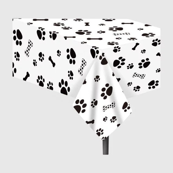 Paw Dog Theme Disposable Tablecloth Dog Foot Print Table | Etsy