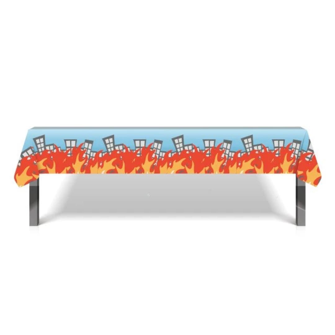 Fire Truck Disposable Tablecloth, Fire Truck Table Decor, Fire Truck ...