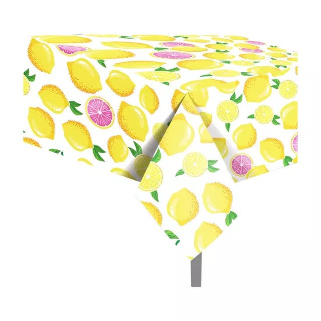 Lemon Theme Party Tablecloth,disposable Tablecloth,sun Lemon Citrus ...