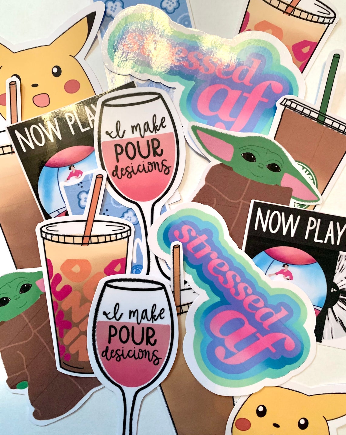 Stressed AF sticker stressed out vinyl sticker stressed af | Etsy