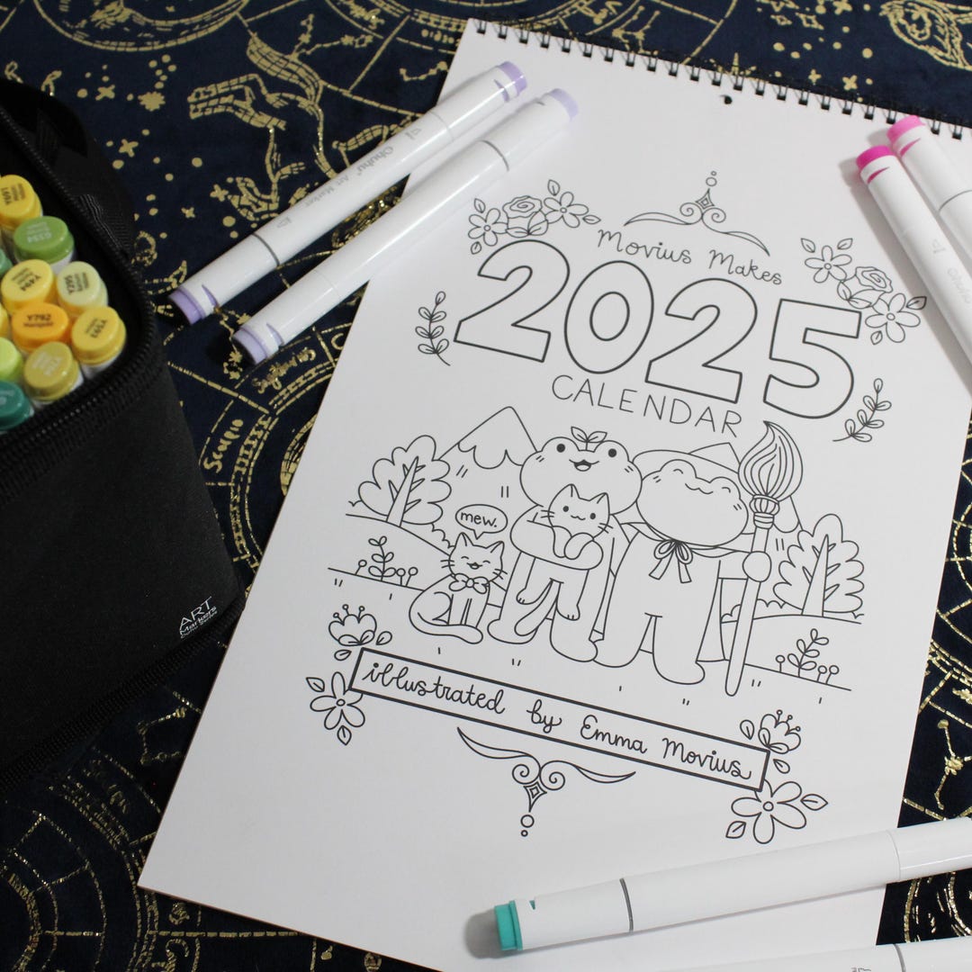 2025 Calendar Coloring Book, Monthly Coloring Book, Calendar for 2025 ...
