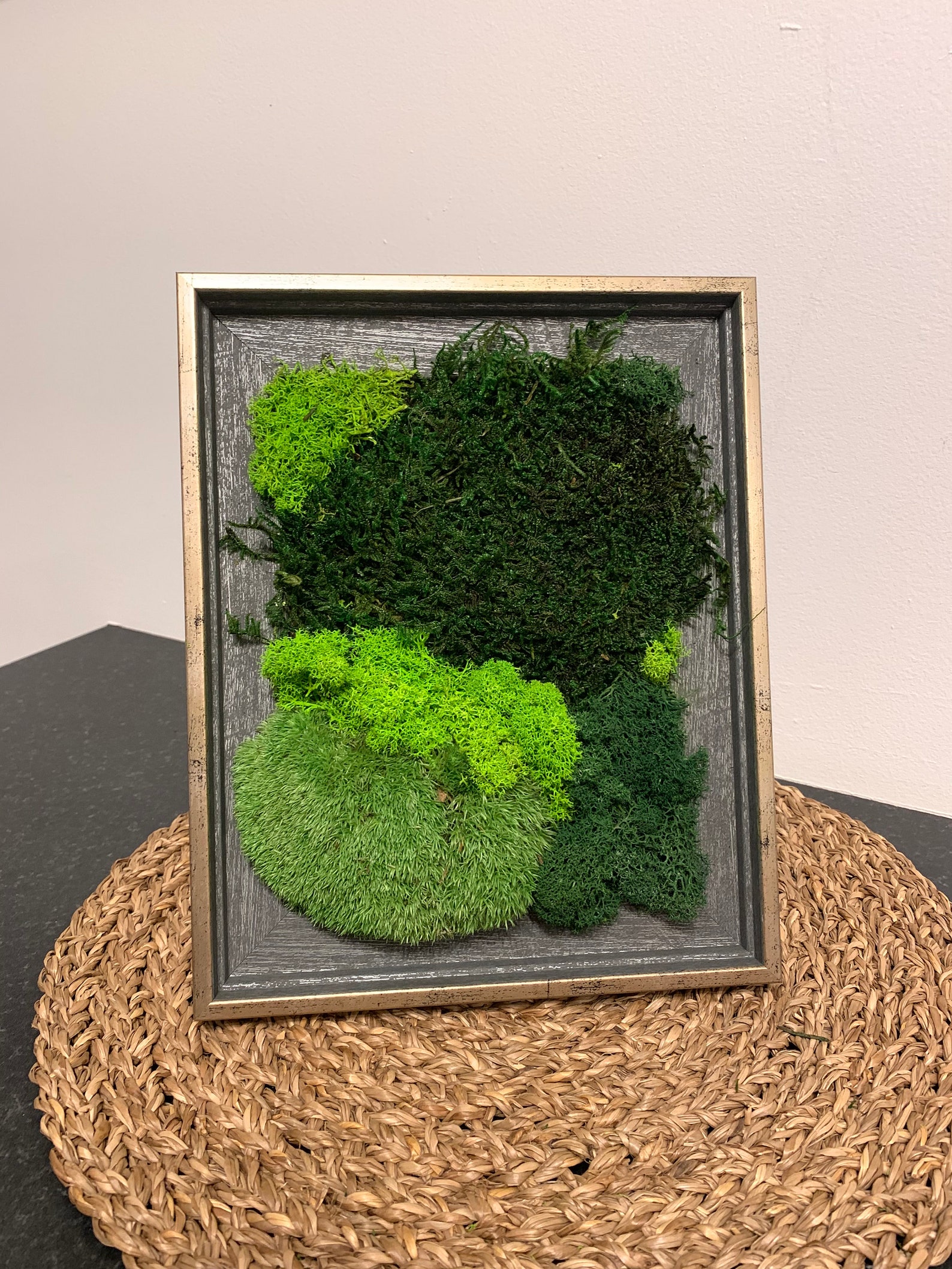 Moss Art: Rustic Woodland Golden Frame With Stabilised Moss - Etsy UK