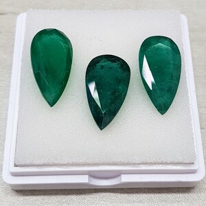 Amazing Emerald Deep Rich Green Color Set,33 Ct Pear Shape, Original ...