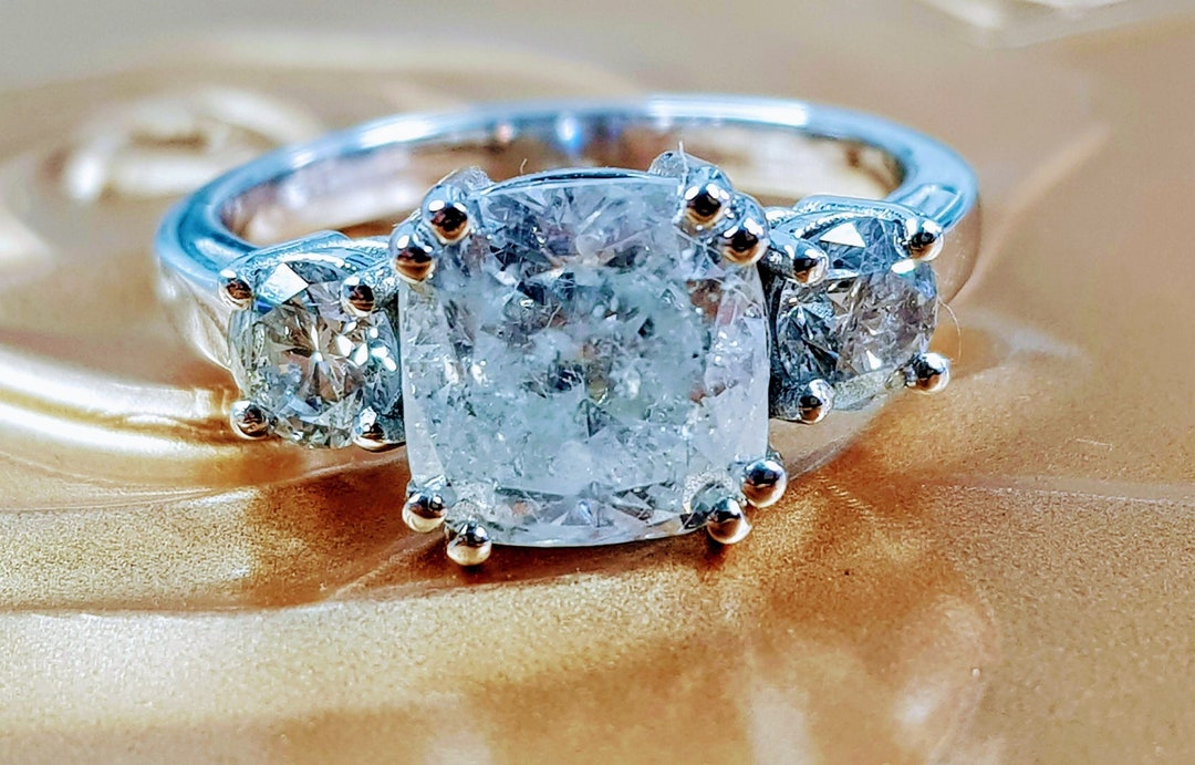 3 Ct Cushion Salt Diamond Ring,14k Gold Ring,engagement Ring,gift for ...