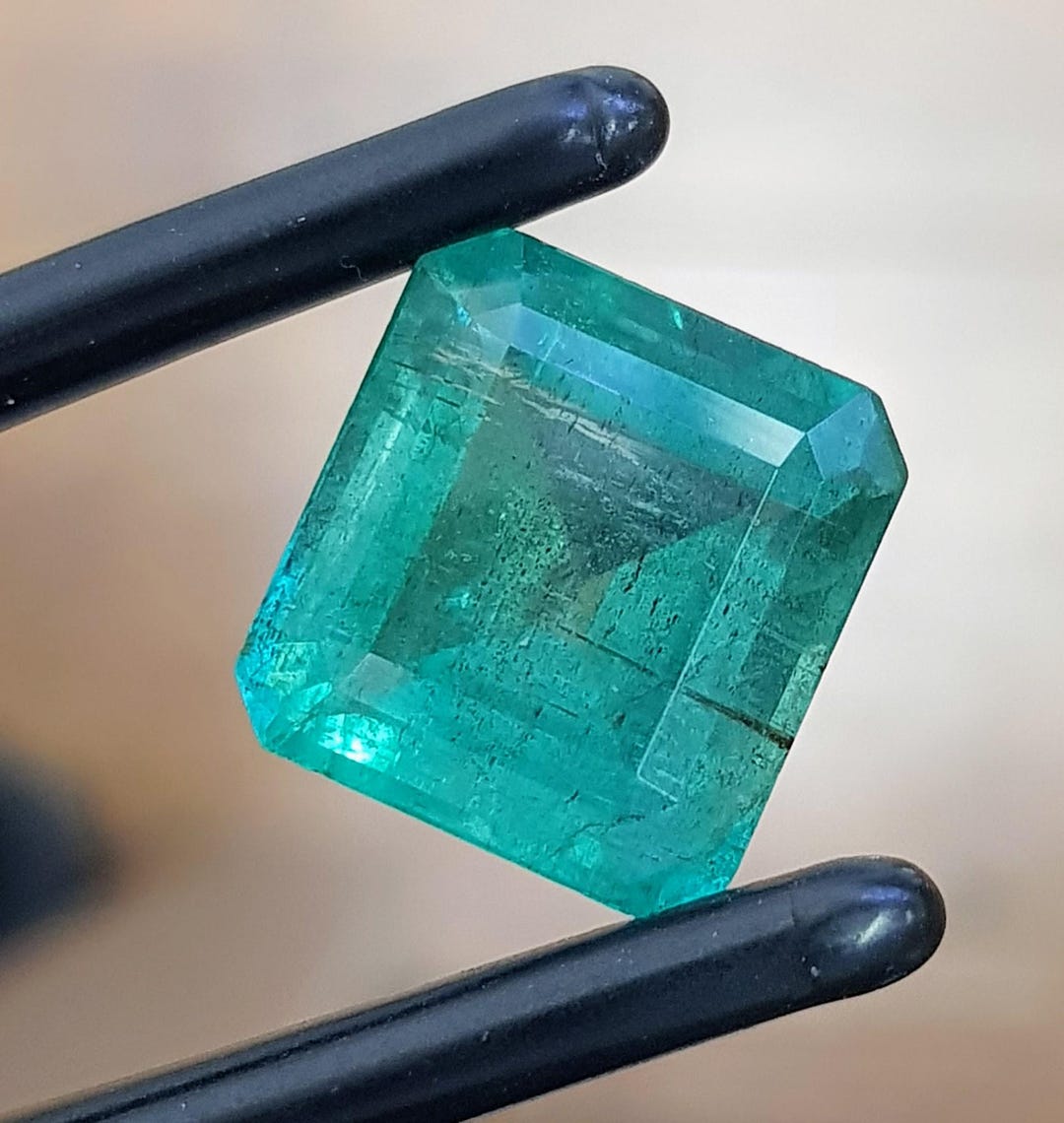 12.11 Ct Zambian Emerald, Deep Green Rectangle Gemstone, IGITL ...