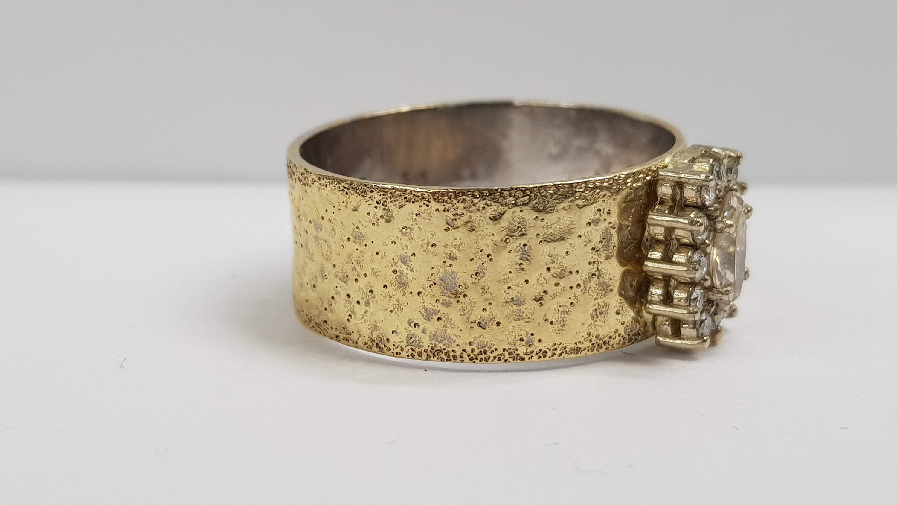 Amazing vintage 14k solid gold ring with diamondsoval shape | Etsy