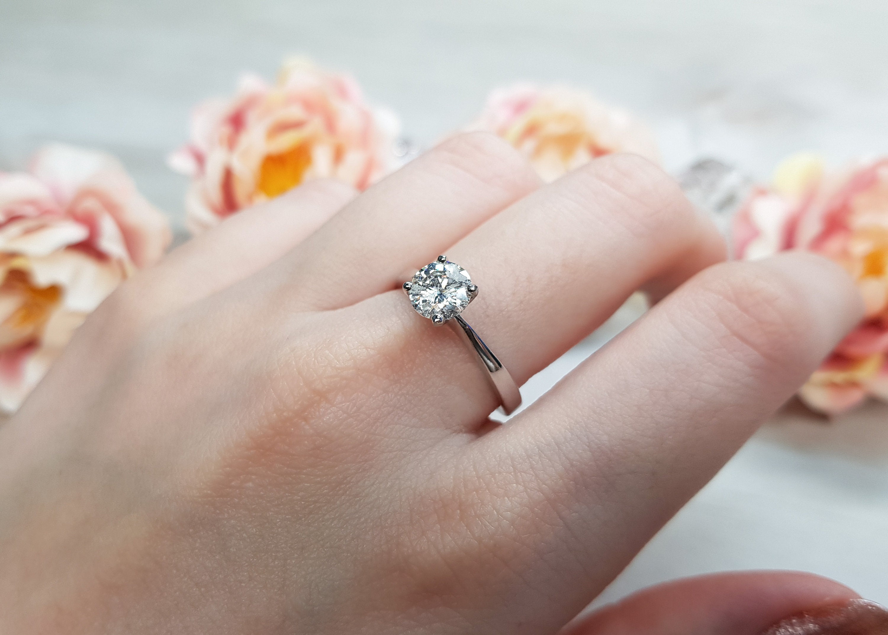 1 Ct Solitaire Diamond Ringengagement Ring14k Gold Ringgift | Etsy