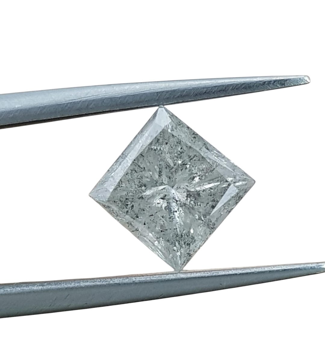 2 CT Natural Loose Princess Shape Diamond Salt and Pepper Square Cut ...