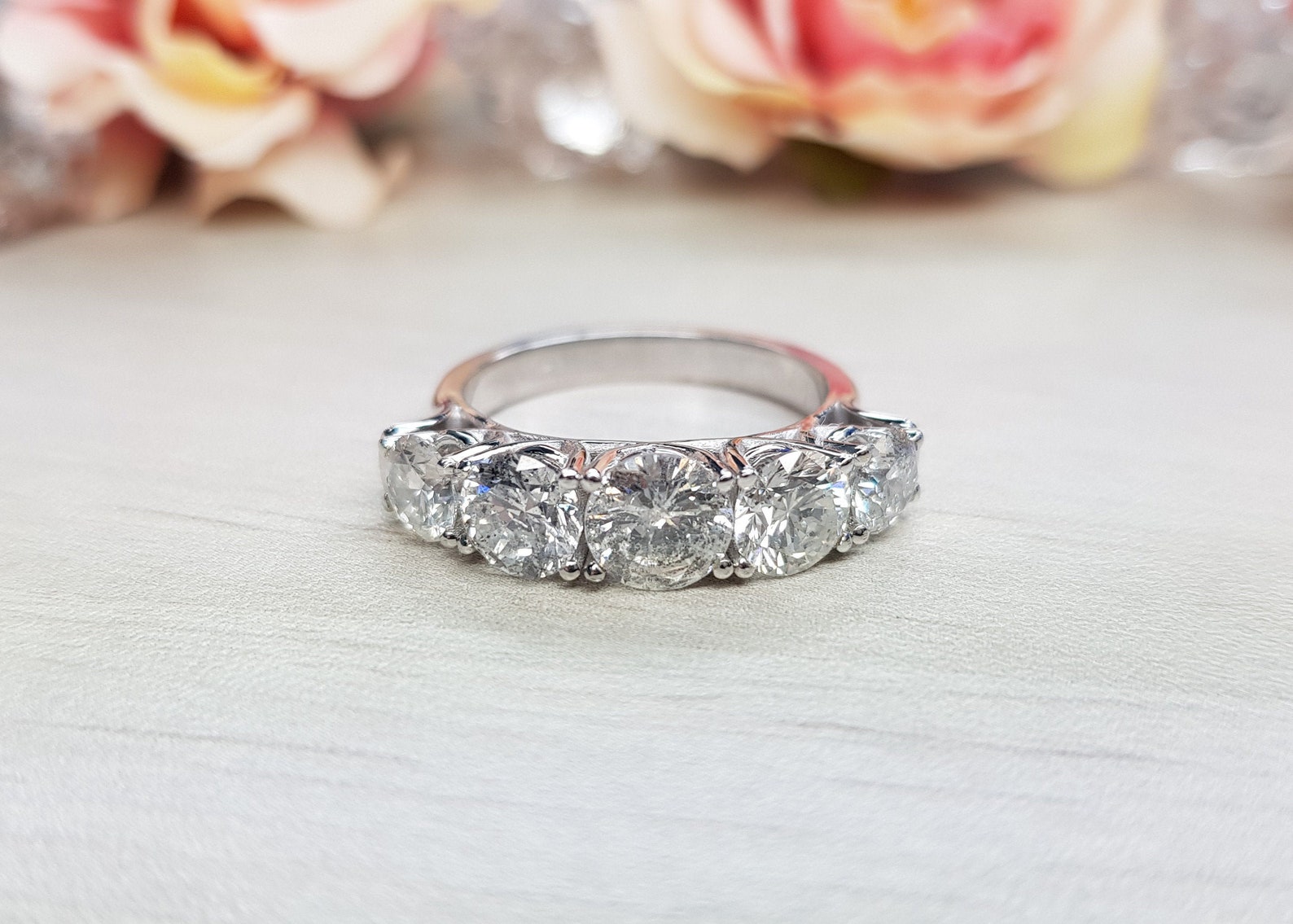 5 Diamond Row Ring14k Engagement Ringwedding Ringgift3.26 - Etsy