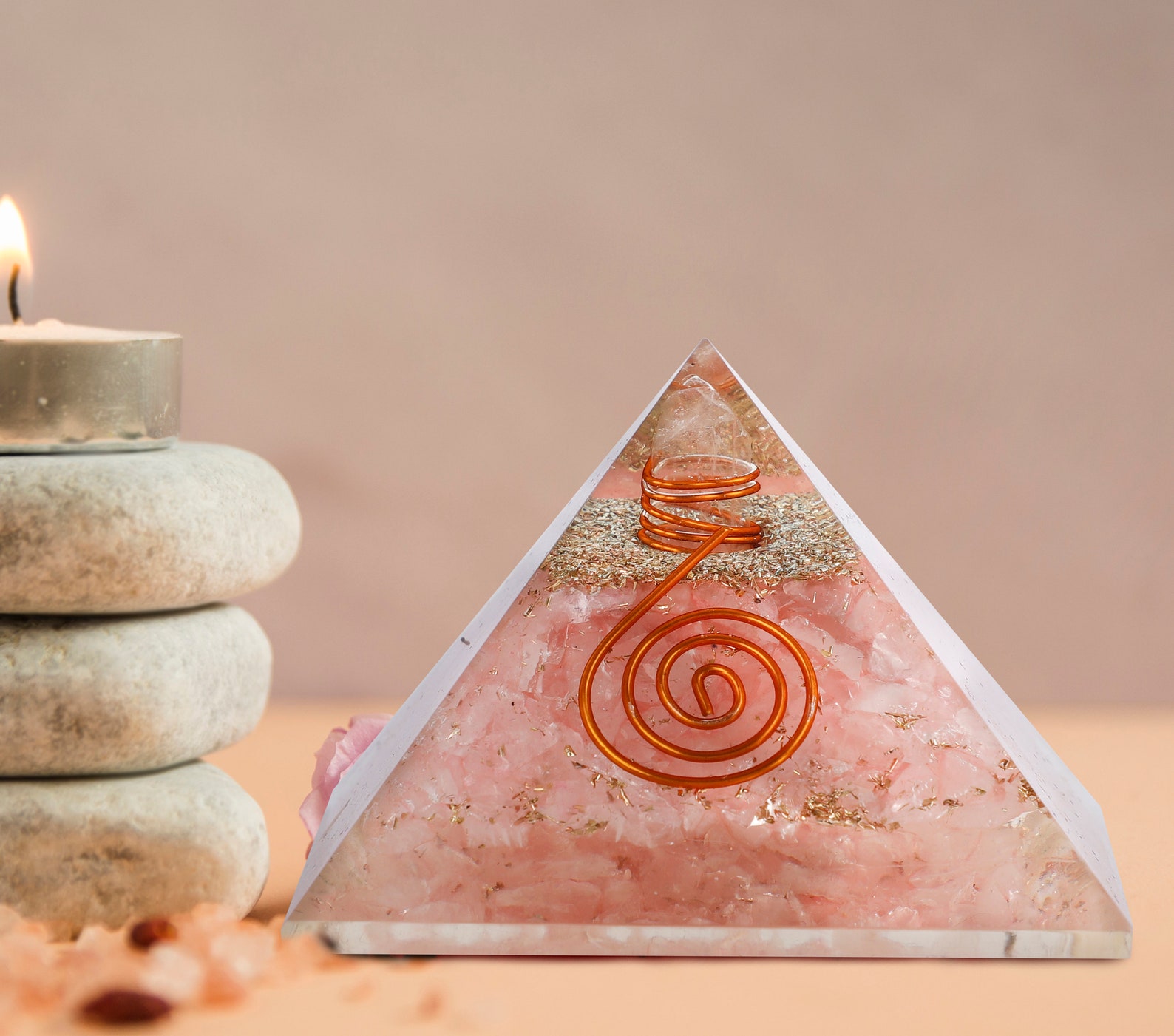 LG-75 MM Extralarge Orgone Pyramid Natural Rose Quartz | Etsy