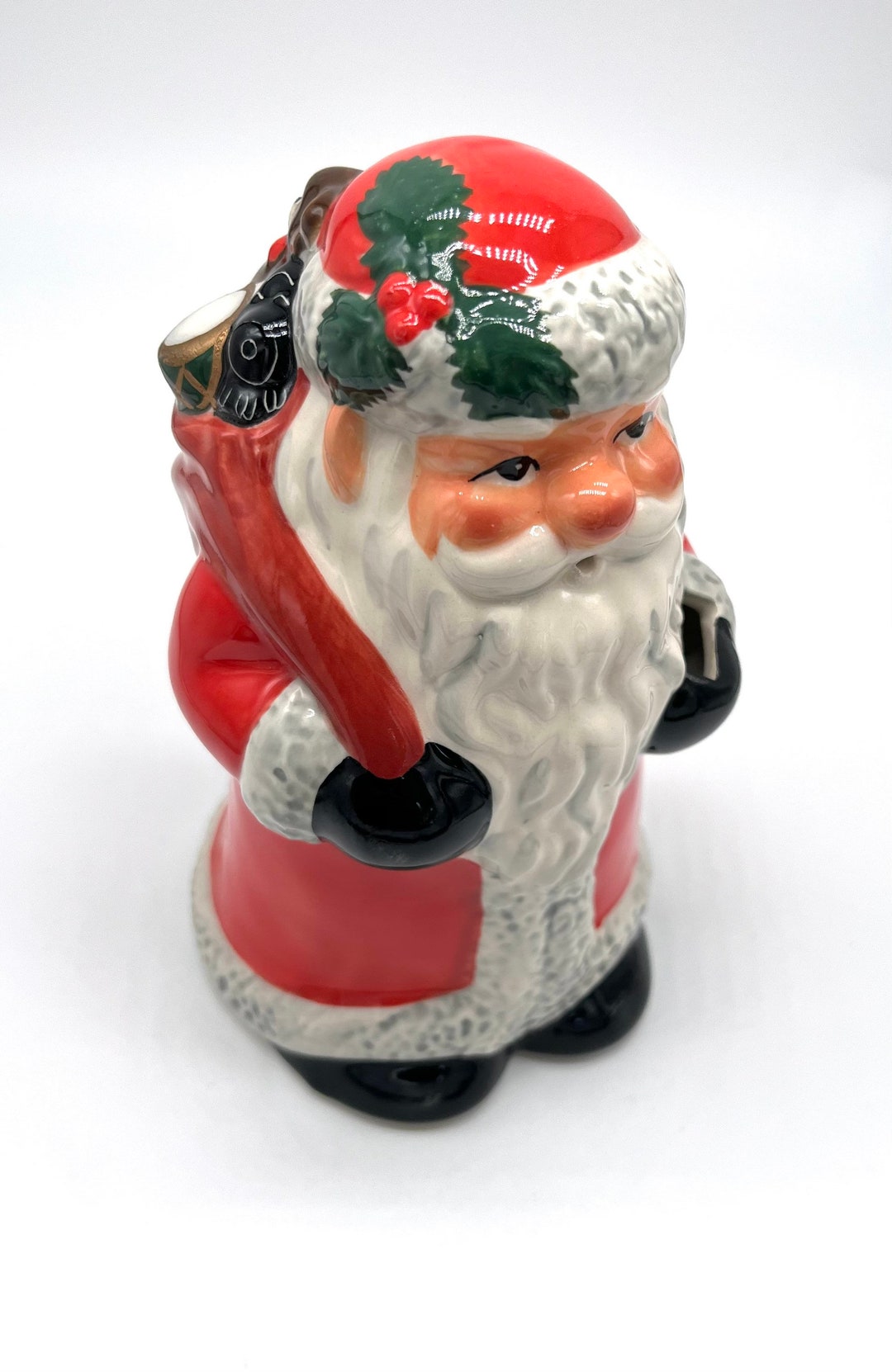 Vintage Ceramic Santa Claus String and Scissors Holder, Pristine ...