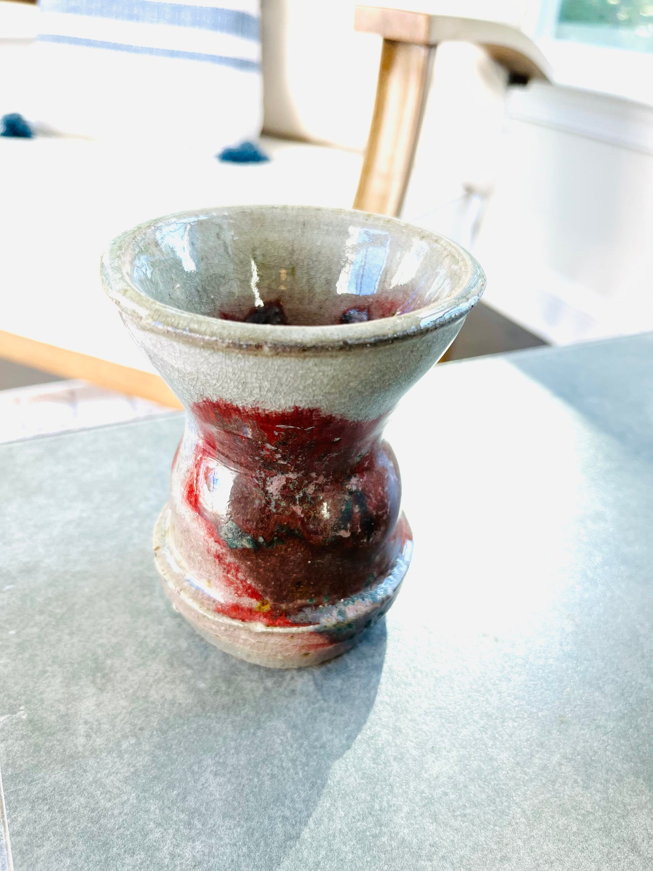 Primitive Stoneware Gathering Vase Cherokee Native Vase Smokey Gray ...