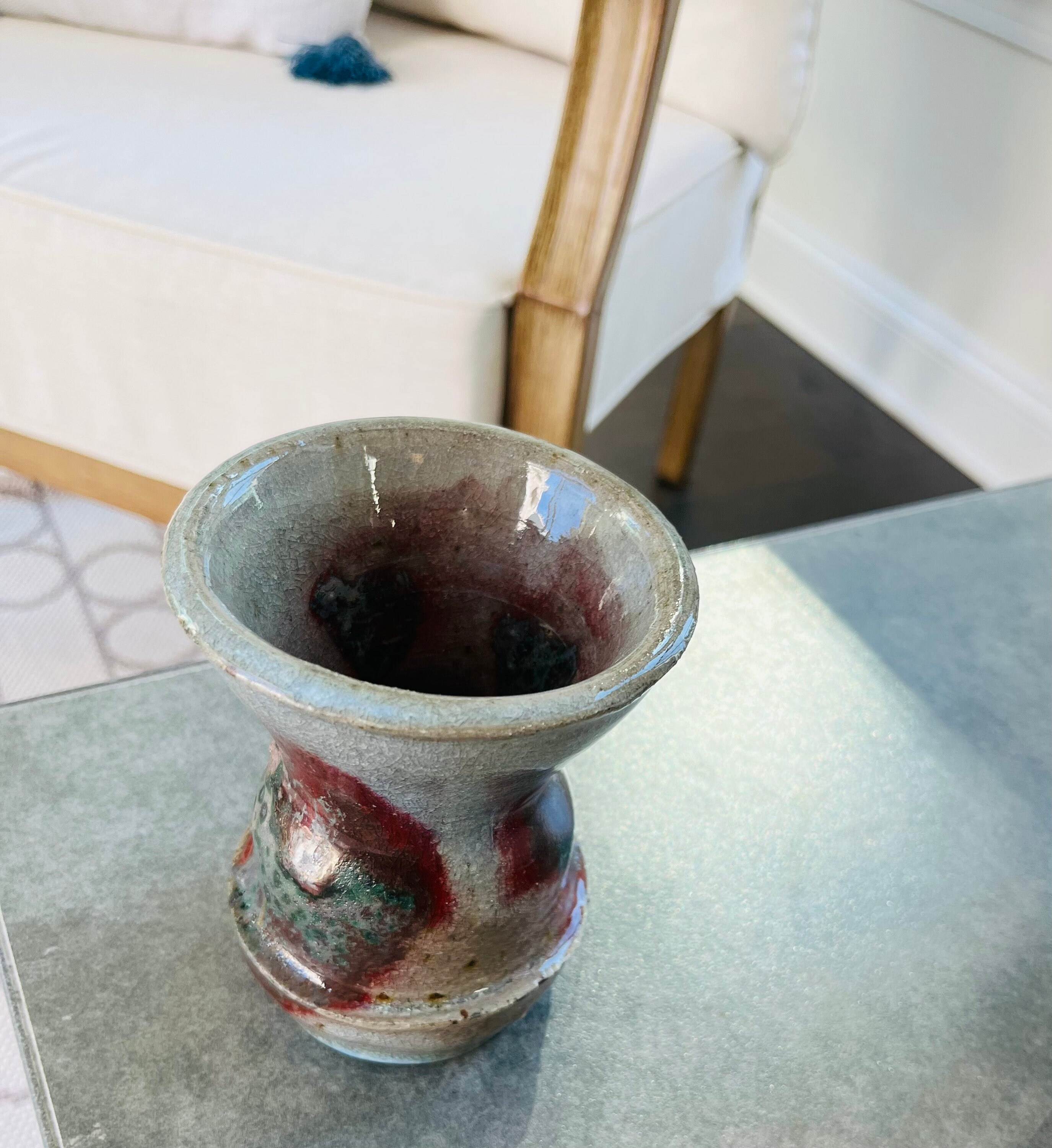 Primitive Stoneware Gathering Vase | Cherokee Native Vase | Smokey Gray ...