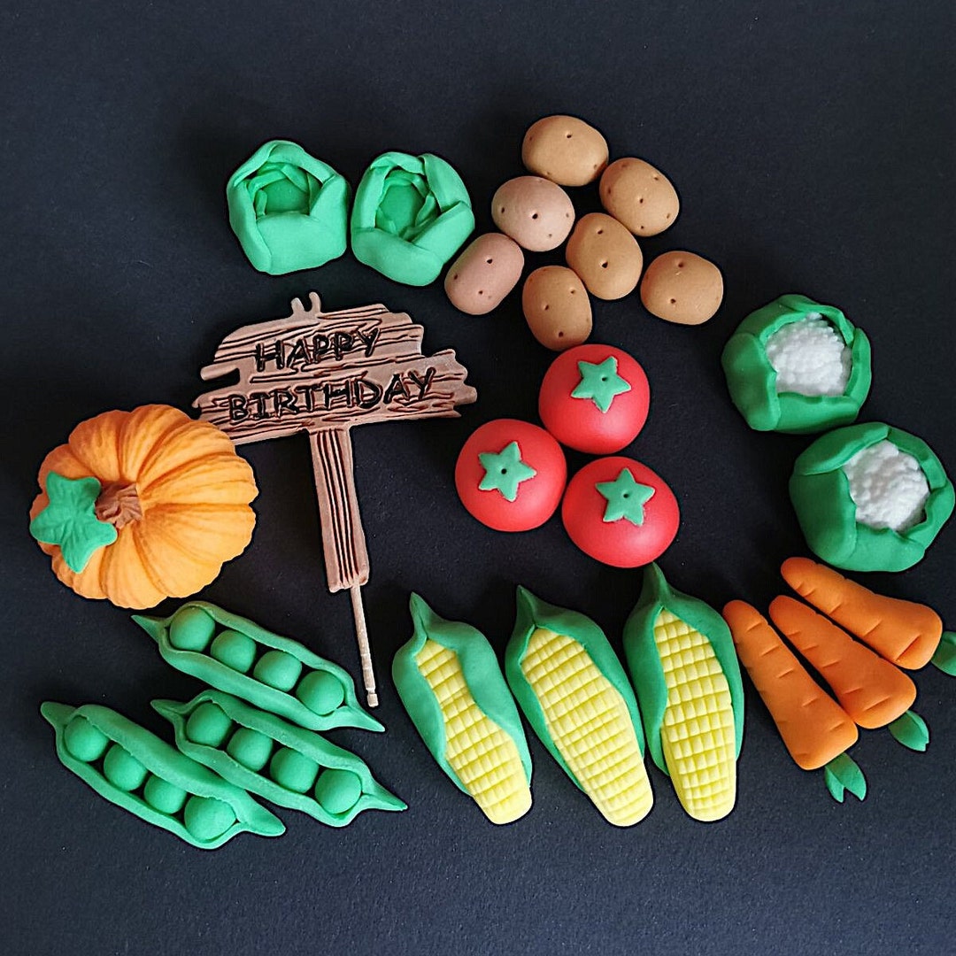 Handmade Fondant Vegetable Cake Toppers, Edible Sugar Paste - Etsy