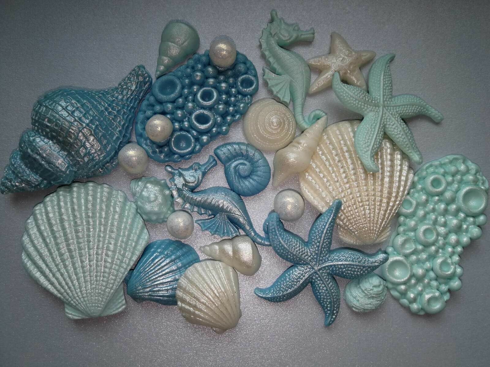Edible Fondant Sugar Paste Seashells Seahorses Starfish | Etsy