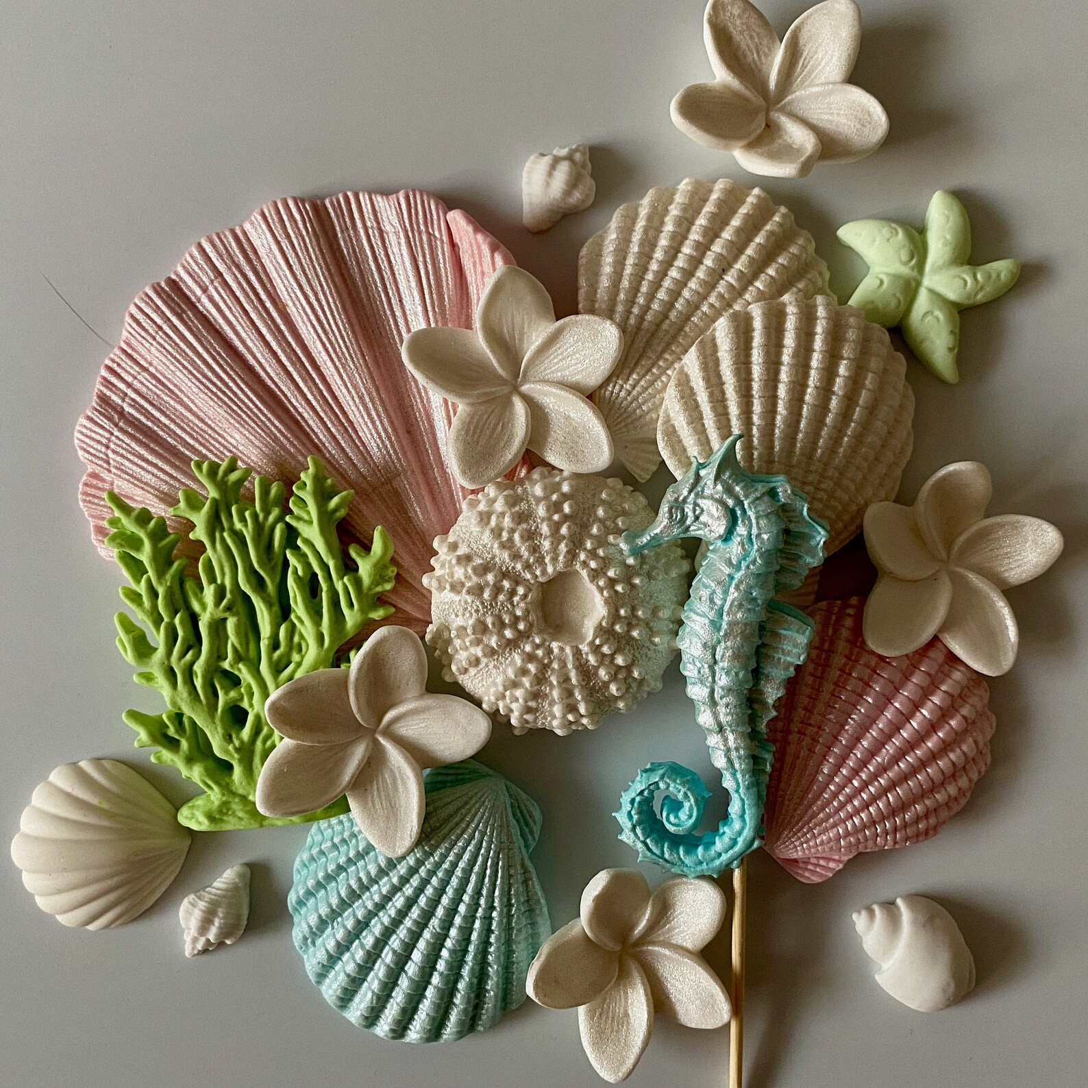 Edible Fondant Mermaid Tail Seashells Starfish Sea. Sugar - Etsy