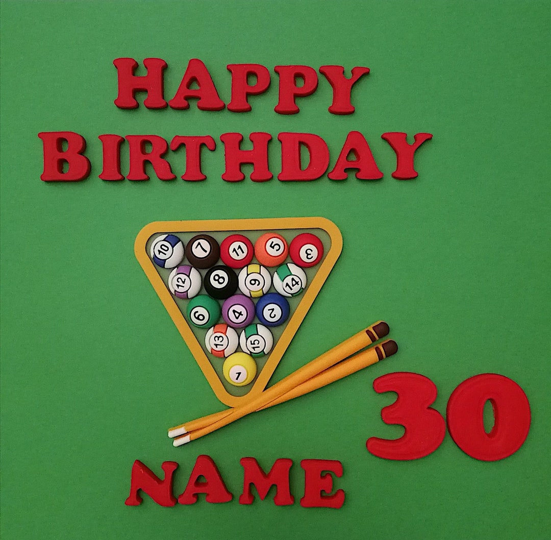 Billiard / Snooker Handmade Edible Cake Decoration, Fondant ...