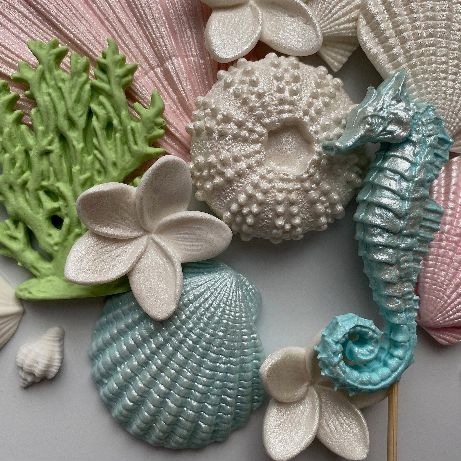 Edible Fondant Mermaid Tail Seashells Starfish Sea. Sugar - Etsy