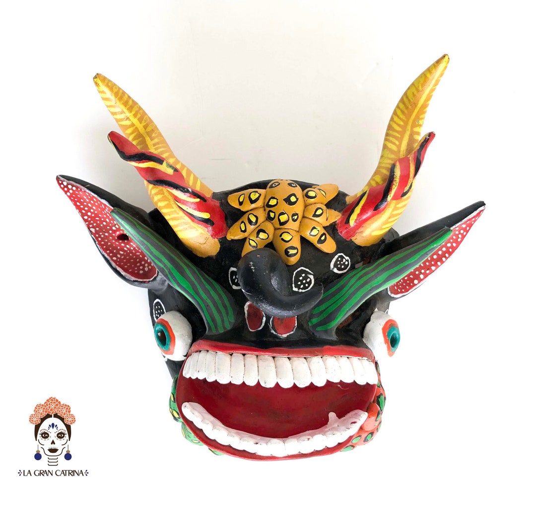 Black Devil Mask - Ocumicho, Michoacan - 25 Cm. 10 In. - Etsy