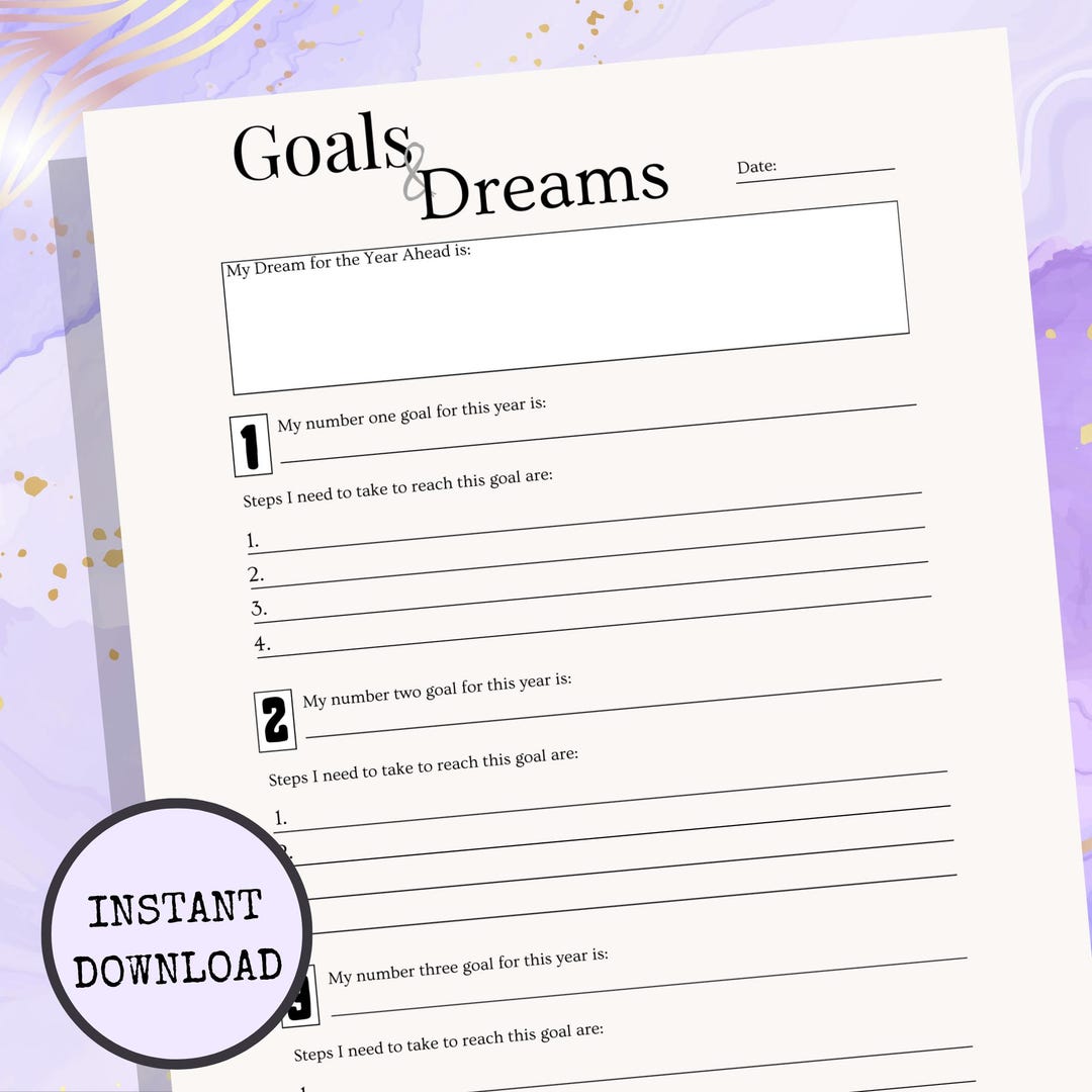 Goals and Dreams, Goal Tracker, Vision Board, Goal Setting, Dream ...