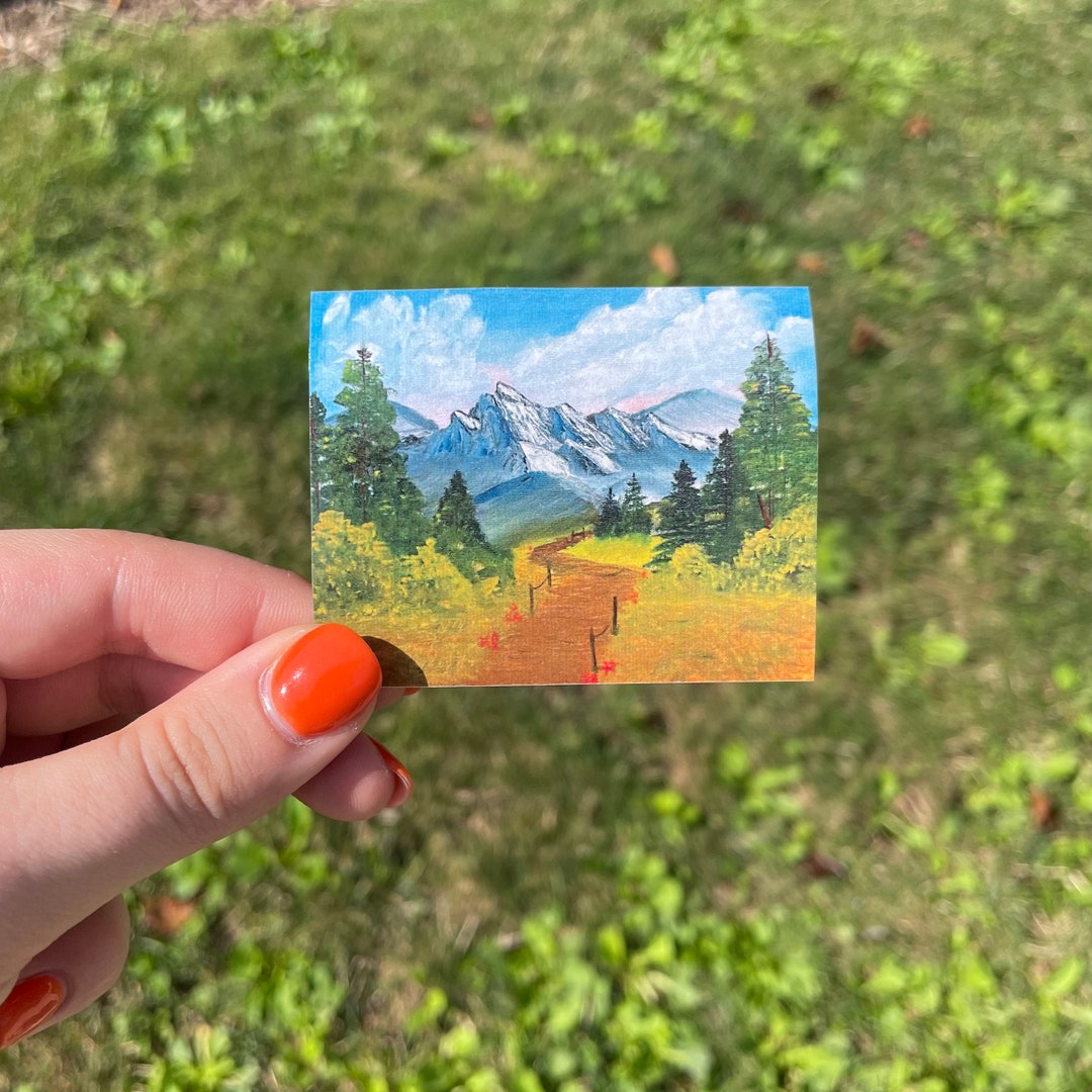 Mountain Pass Art Print Sticker Handmade Sticker Water Bottle Sticker ...