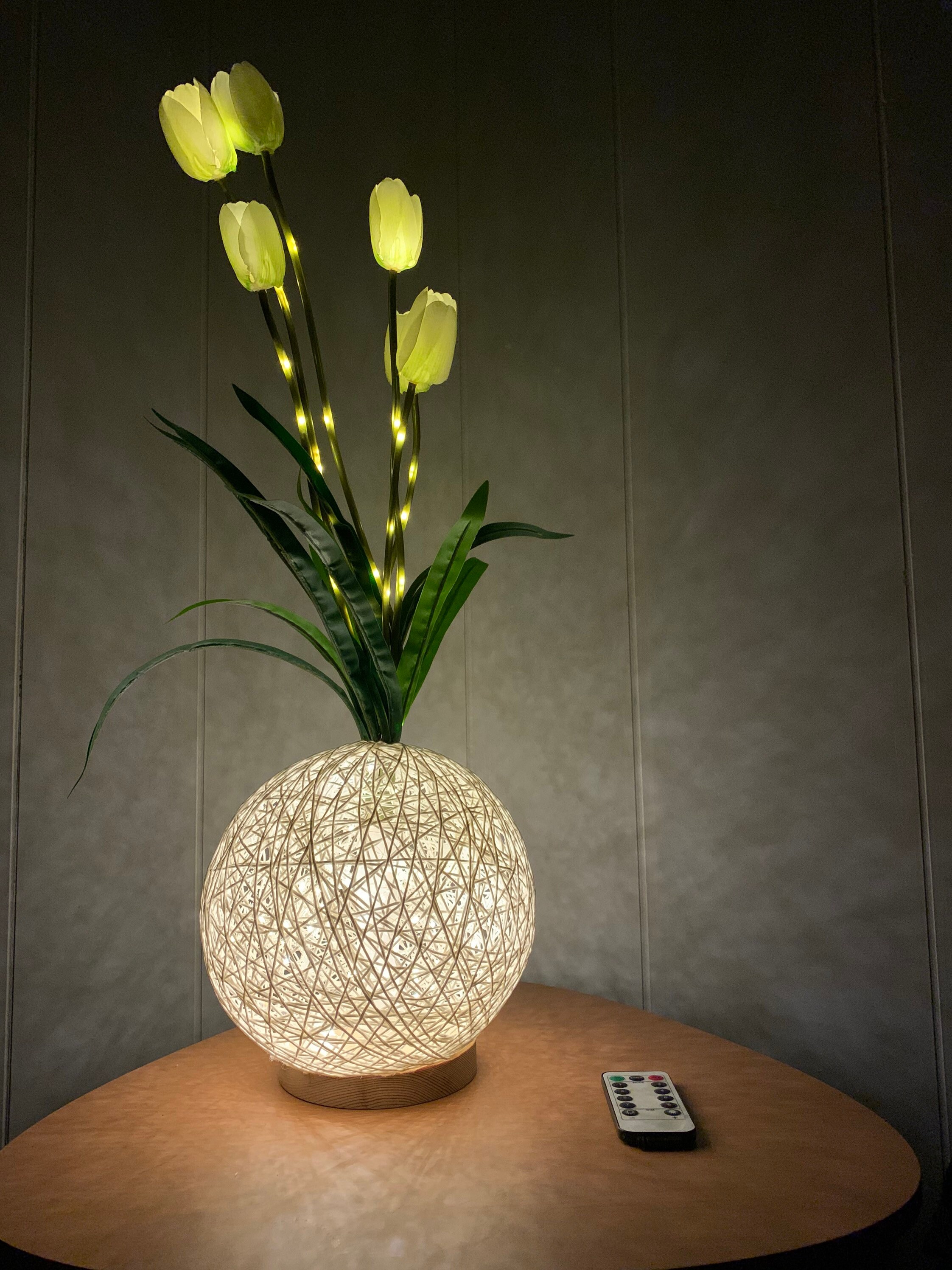 Ball Shape String Light With Artificial Flowers Home Decor | Etsy