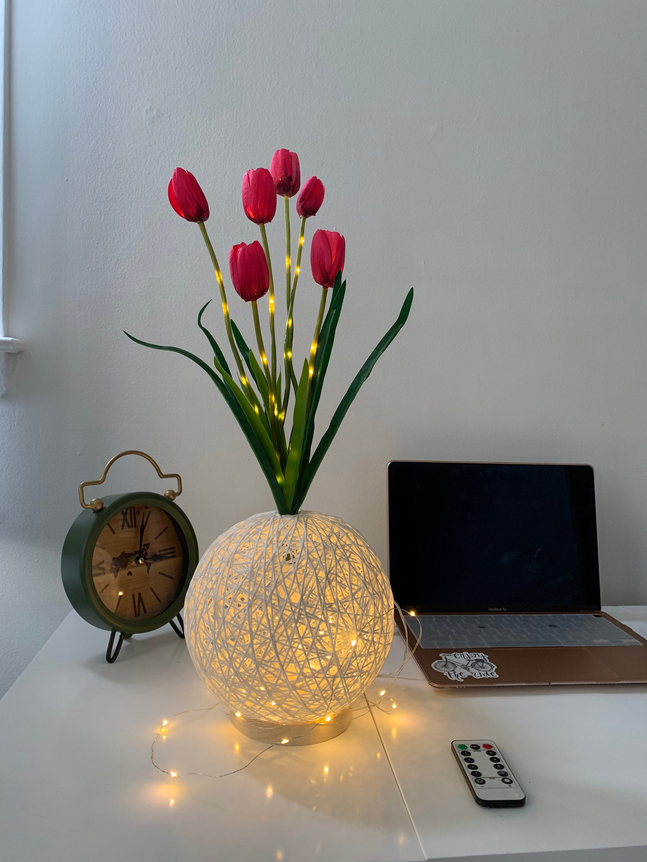 Ball Shape String Light With Artificial Flowers Home Decor | Etsy