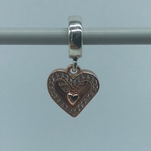Pandora Sparkling Freehand Heart Dangle Pendant Charm Rose™ Ale-r ...