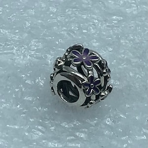 Pandora , “ Openwork Purple Daisy Flower Garden ” Charm , S925ALE ...