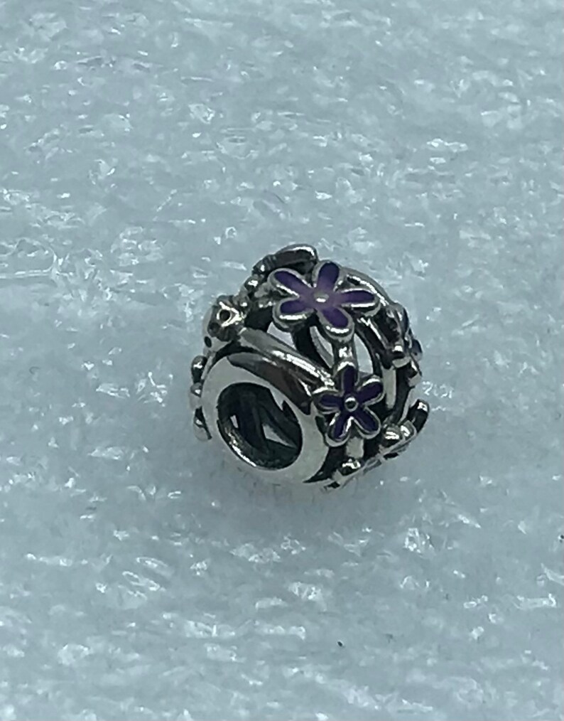 Pandora Openwork Purple Daisy Flower Garden Charm | Etsy