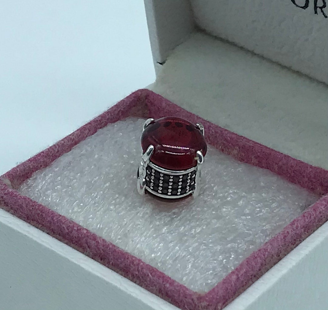 Pandora, fuchsia Rose Oval Cabochon Silver S925ALE, Charm 799309C01 A15 ...