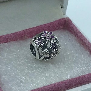 Pandora , “ Openwork Purple Daisy Flower Garden ” Charm , S925ALE ...