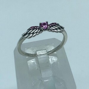 Pandora, “ Sparkling Angel Wings Ring” Pink Stone Size 58/8.5 Us/can ...