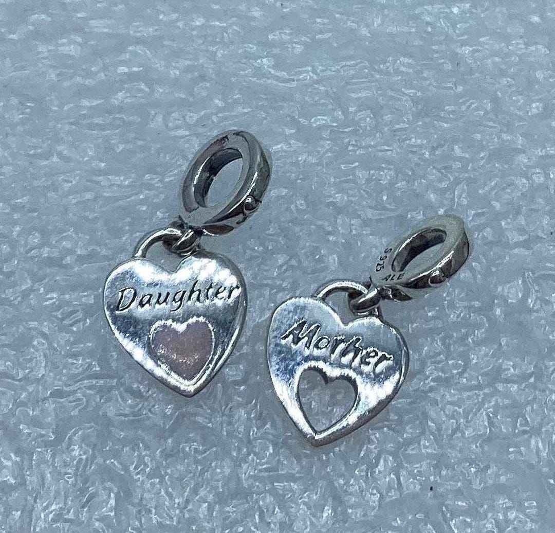 Pandora,” Mother Daughter Double Heart Split “ S925ALE Dangle Charm ...