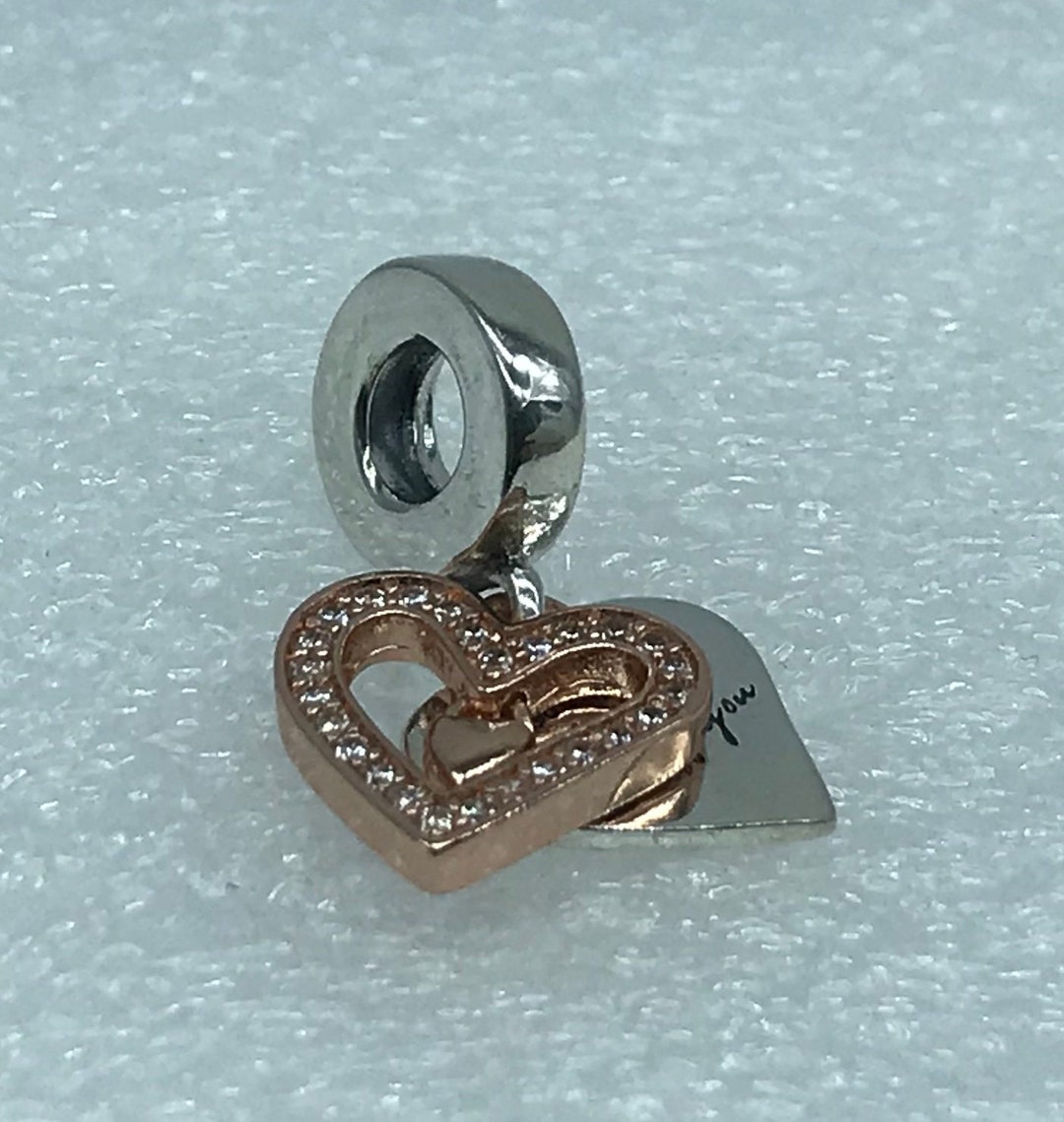 Pandora Rose ™,” Sparkling Freehand “ Heart Pendant Ale-r, Dangle Charm ...