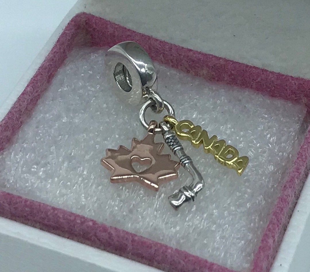 Pandora, Canada, Maple Leaf & Hockey Stick Anhänger S925ALE, Charm P7 ...