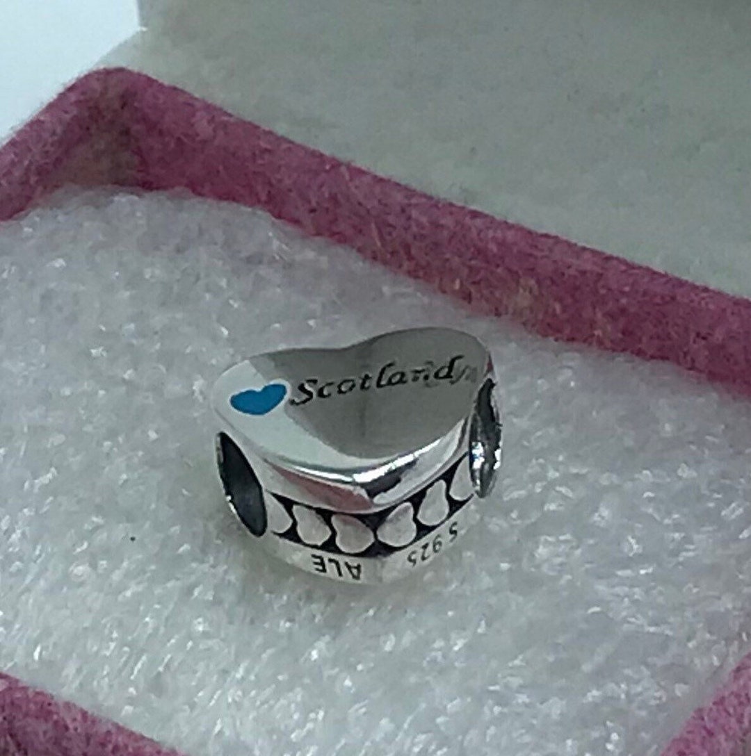 Pandora Scotland Heart Travel Destination Charm Silver S925 ALE (A21-1 ...