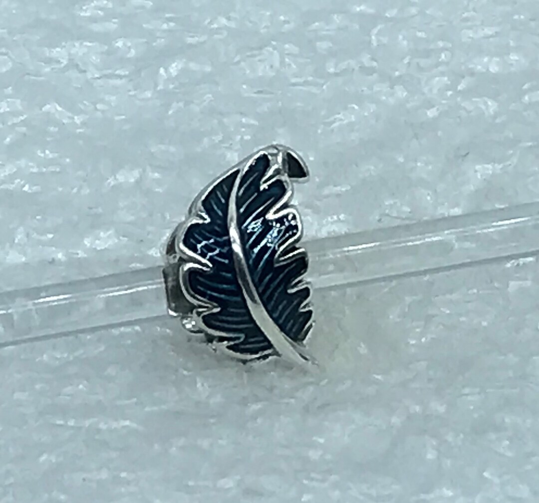 Pandora, Silver Blue Curved Feather S925ALE, Charm 792576C01 A56-8 - Etsy